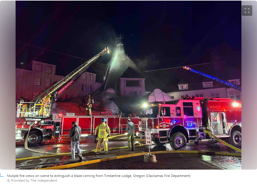 Massive fire breaks out at iconic hotel made famous by Jack Nicholson’s ...